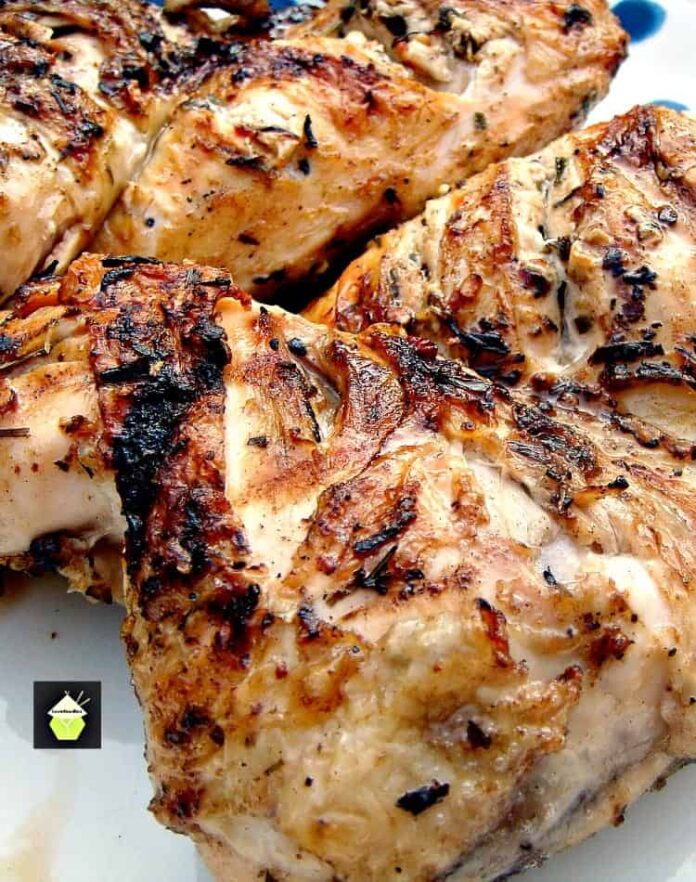 Flattened Moist BBQ Garlic and Lemon Chicken | Lovefoodies