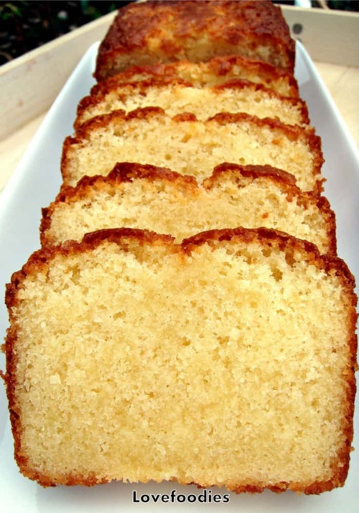 Homemade Vanilla Pound Loaf Cake Classic Made From Scratch Easy Recipe 
