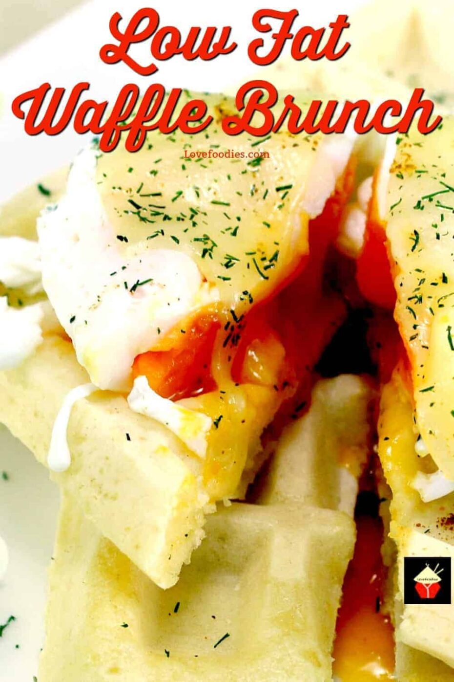 Poached Eggs and Waffles Brunch, easy recipe for low-fat waffles and eggs