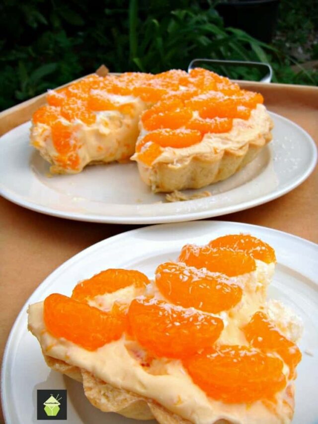 Tropical Mandarin Custard Cream Pie | Lovefoodies