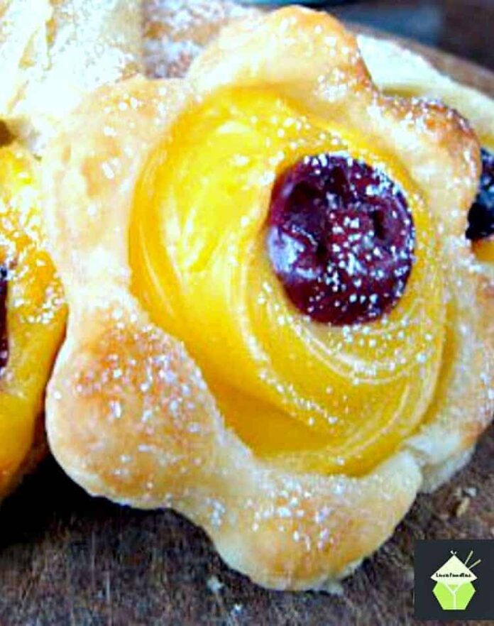 Cherry Custard Pastries | Lovefoodies
