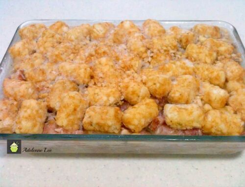 Cheesy Turkey and Ham Tater Tots Casserole | Lovefoodies