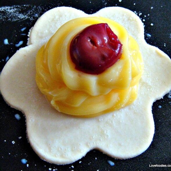 Cherry Custard Pastries | Lovefoodies