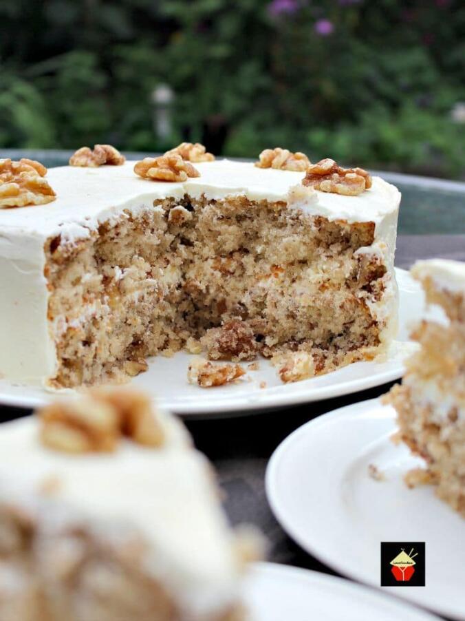 Walnut Cake is a deliciously easy recipe. The cake is so soft and fluffy!