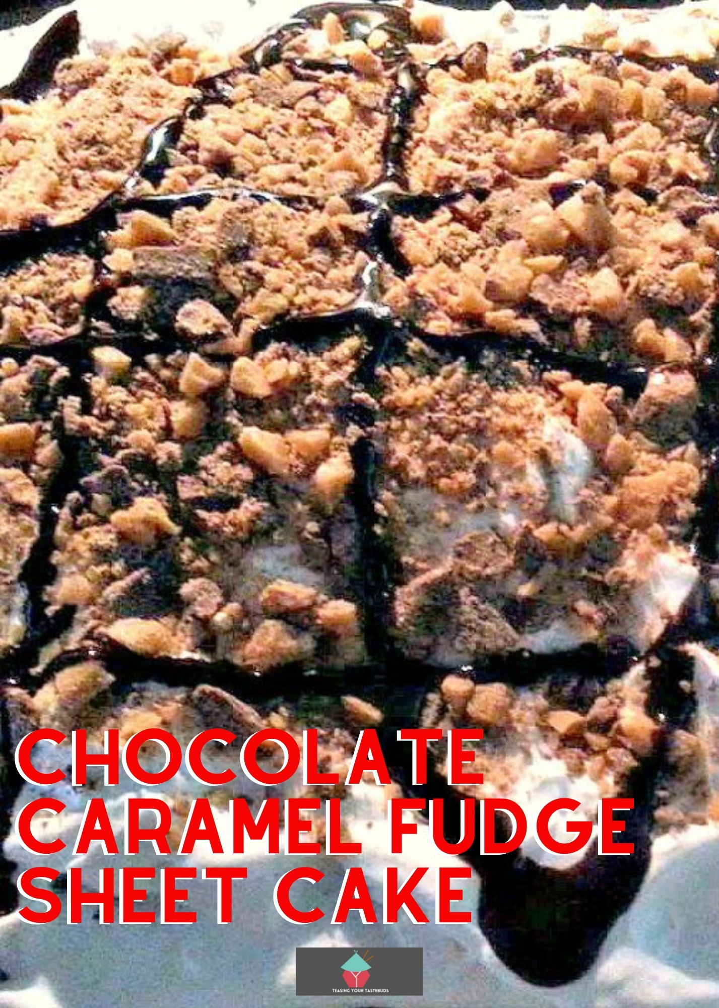 Chocolate Caramel Fudge Sheet Cake | Lovefoodies