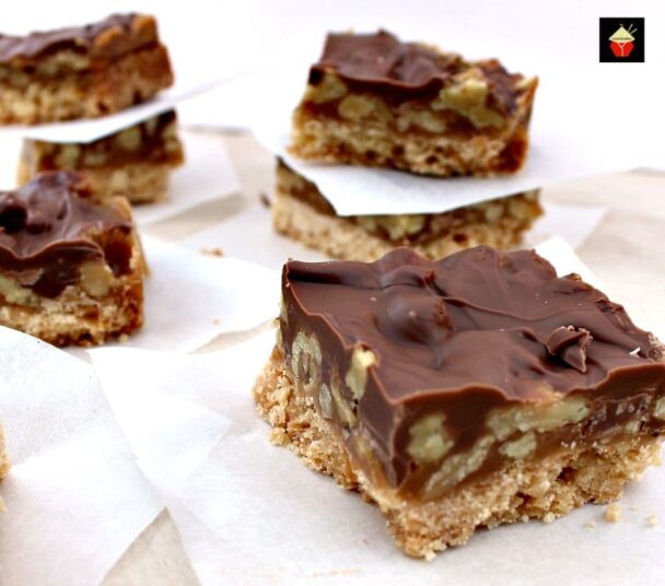 Chocolate Caramel Pecan Bars | Lovefoodies