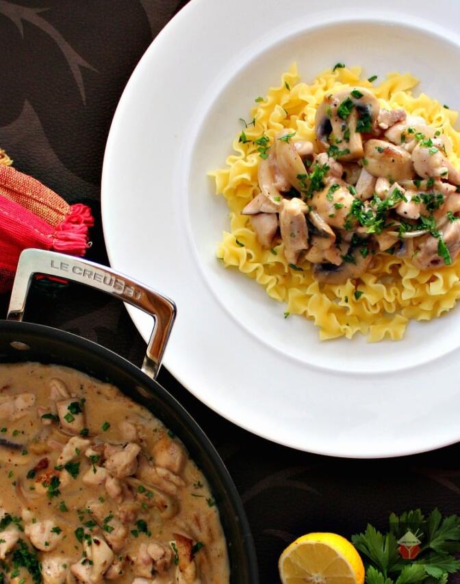 Creamy Chicken Stroganoff Recipe, Easy, low fat recipe