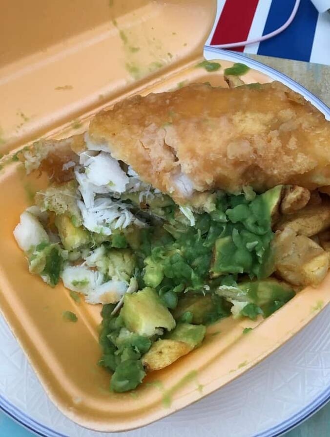 Traditional Homemade British Beer Battered Fish and Chips, with a ...