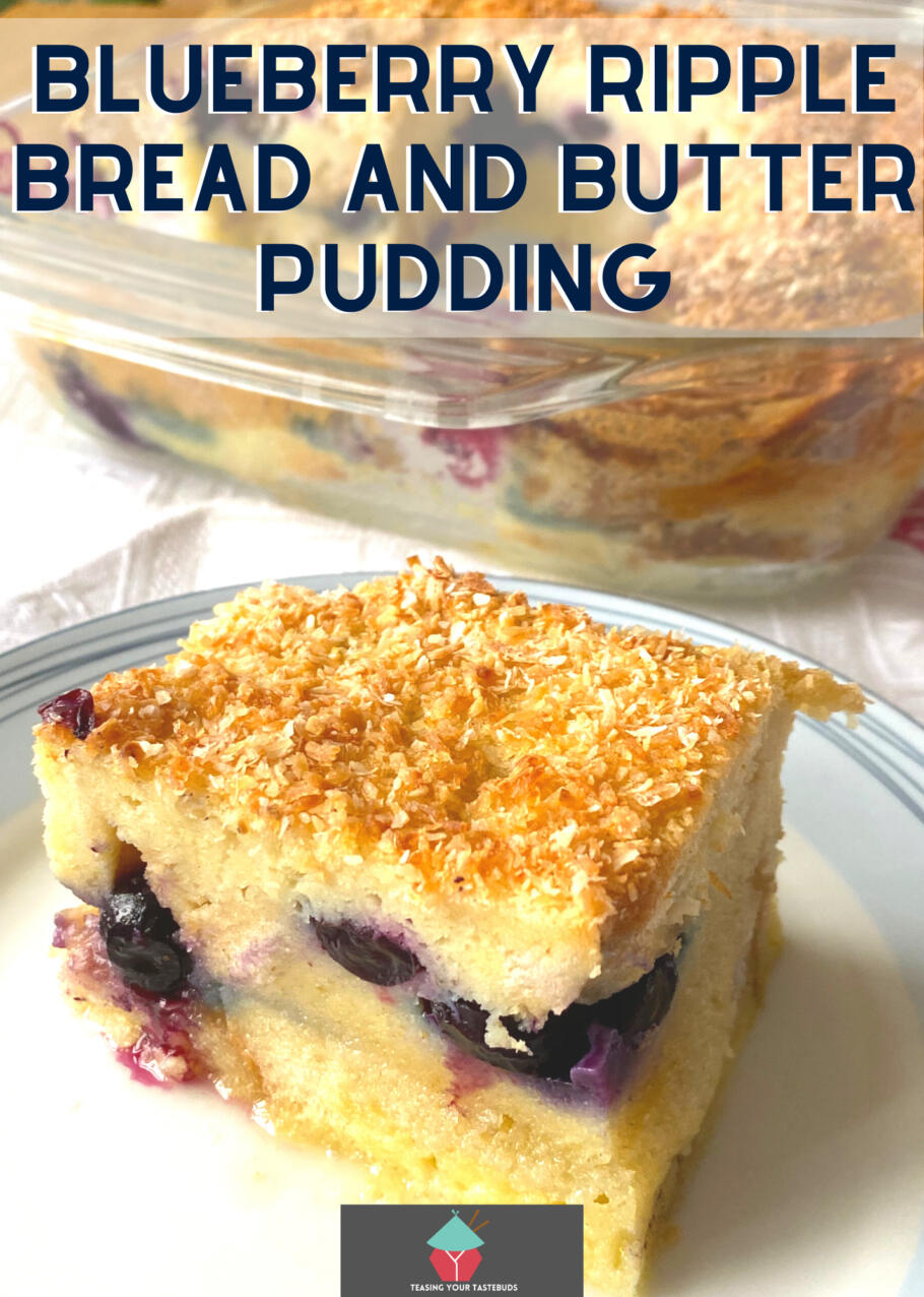 Fluffy Blueberry Ripple Bread and Butter Pudding | Lovefoodies