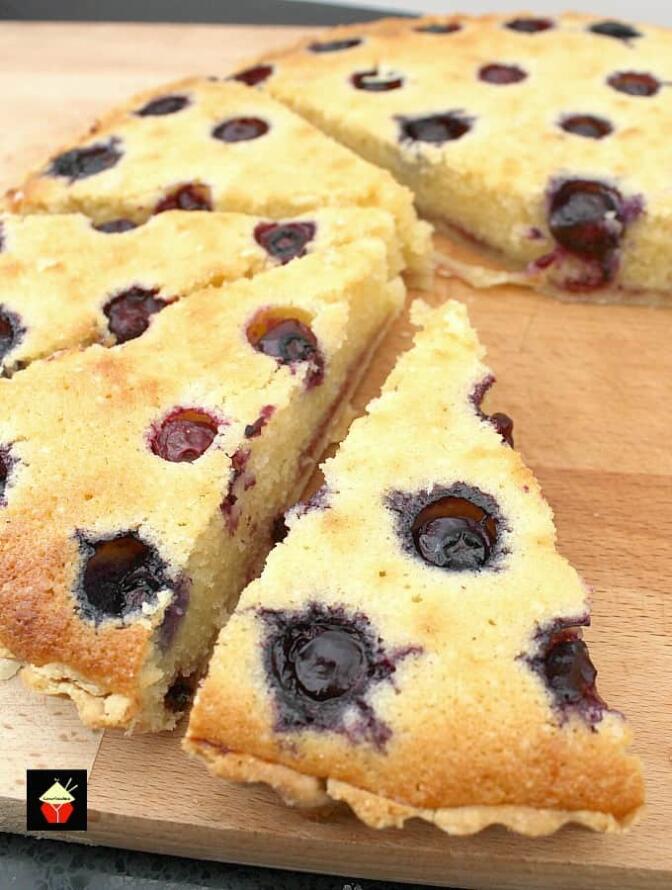 Blueberry Frangipane. A delicious blueberry lemon almond cake