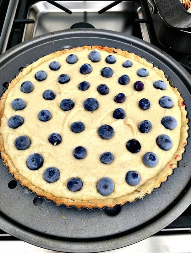 Blueberry Frangipane. A delicious blueberry lemon almond cake