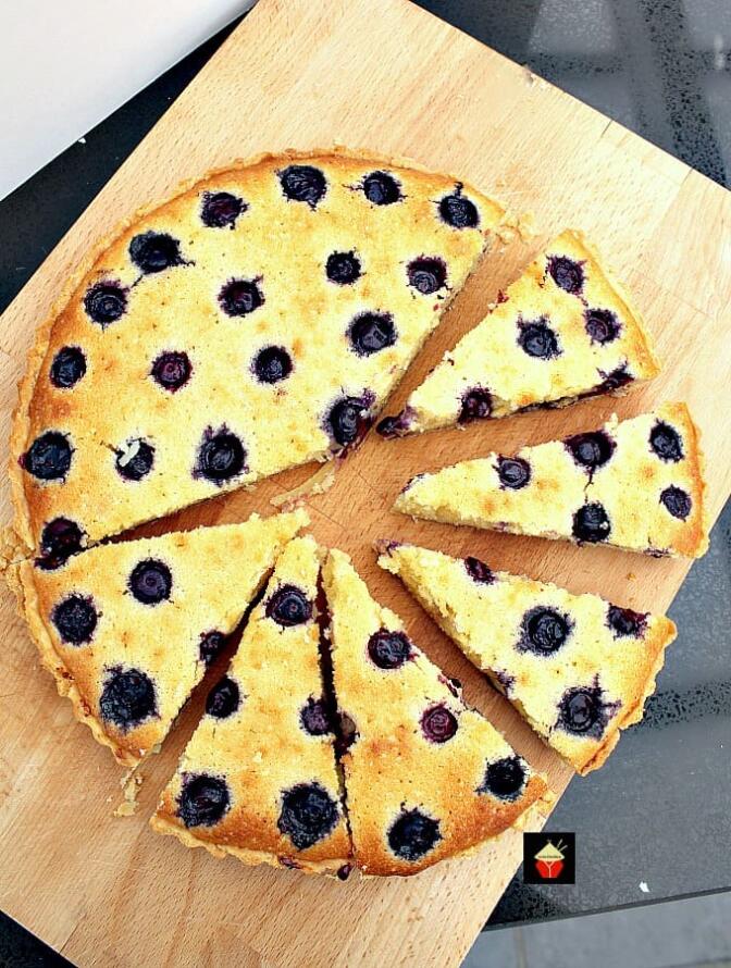 Blueberry Frangipane. A delicious blueberry lemon almond cake