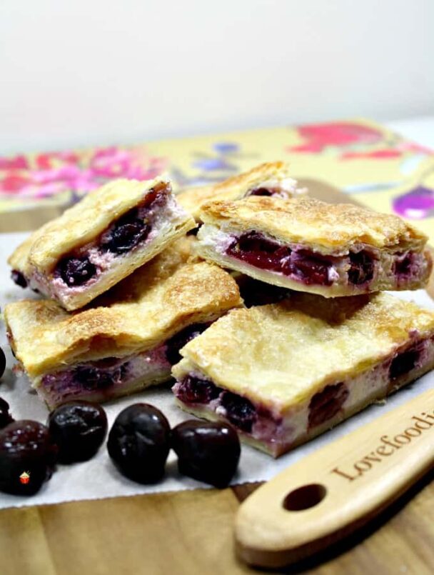 Cherry Cream Cheese Crescent Roll Bars | Lovefoodies