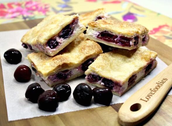 Cherry Cream Cheese Crescent Roll Bars | Lovefoodies