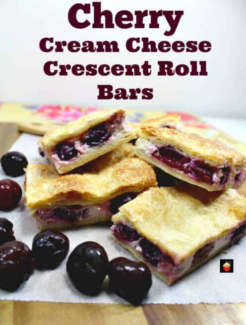 Cherry Cream Cheese Crescent Roll Bars | Lovefoodies