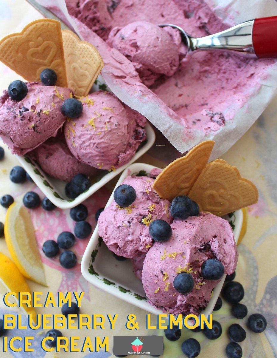 Creamy Blueberry and Lemon Ice Cream | Lovefoodies