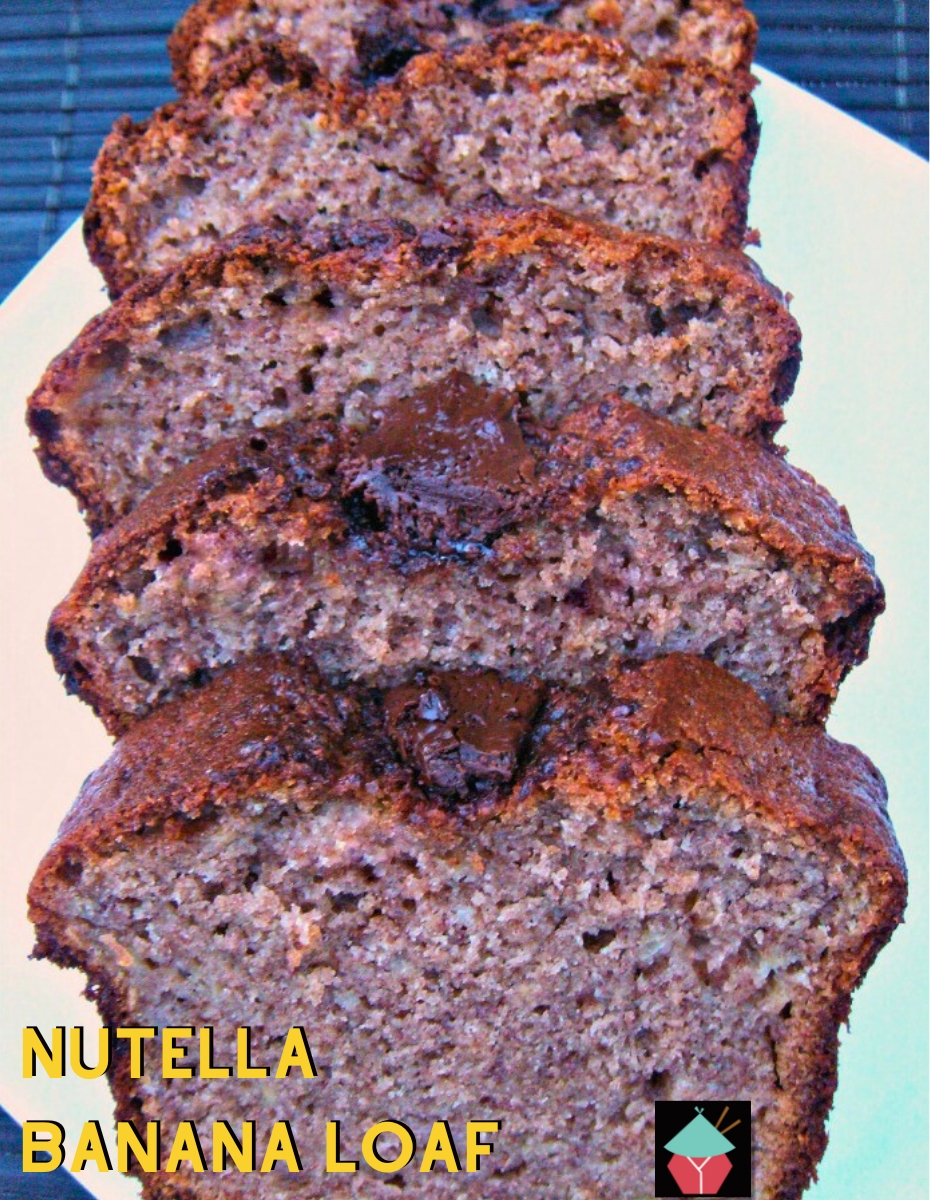 Nutella Banana Loaf, delicious soft cake with Nutella and banana
